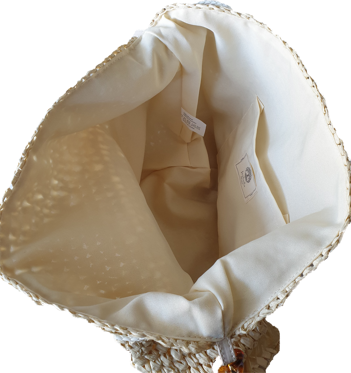 Straw Bucket Bag With Adjustable Drawstring Isabella The Label ...