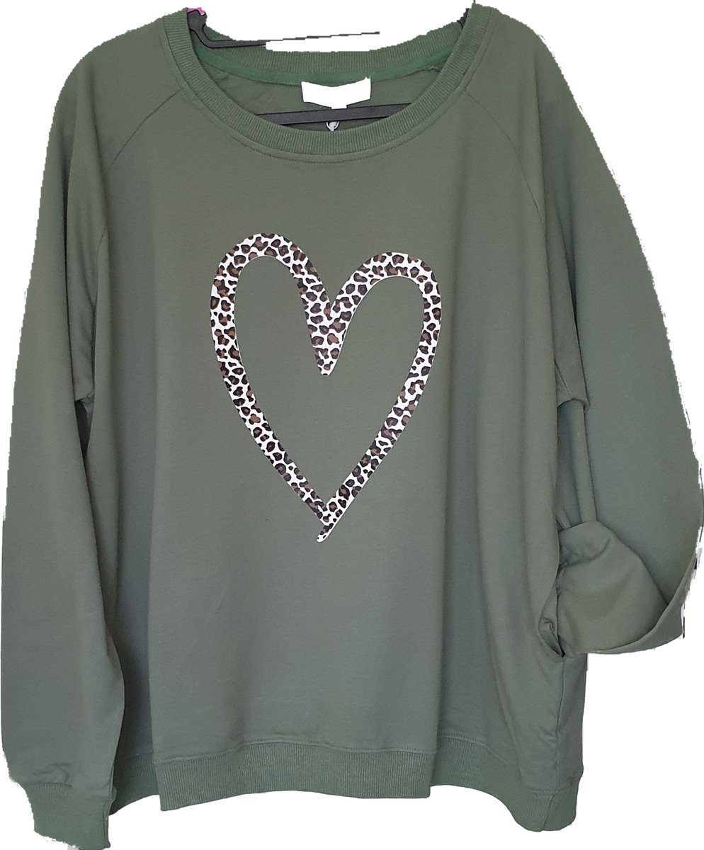 Leopard Heart Crewneck Sweatshirt AMYIC Fashion – Contourz Studio